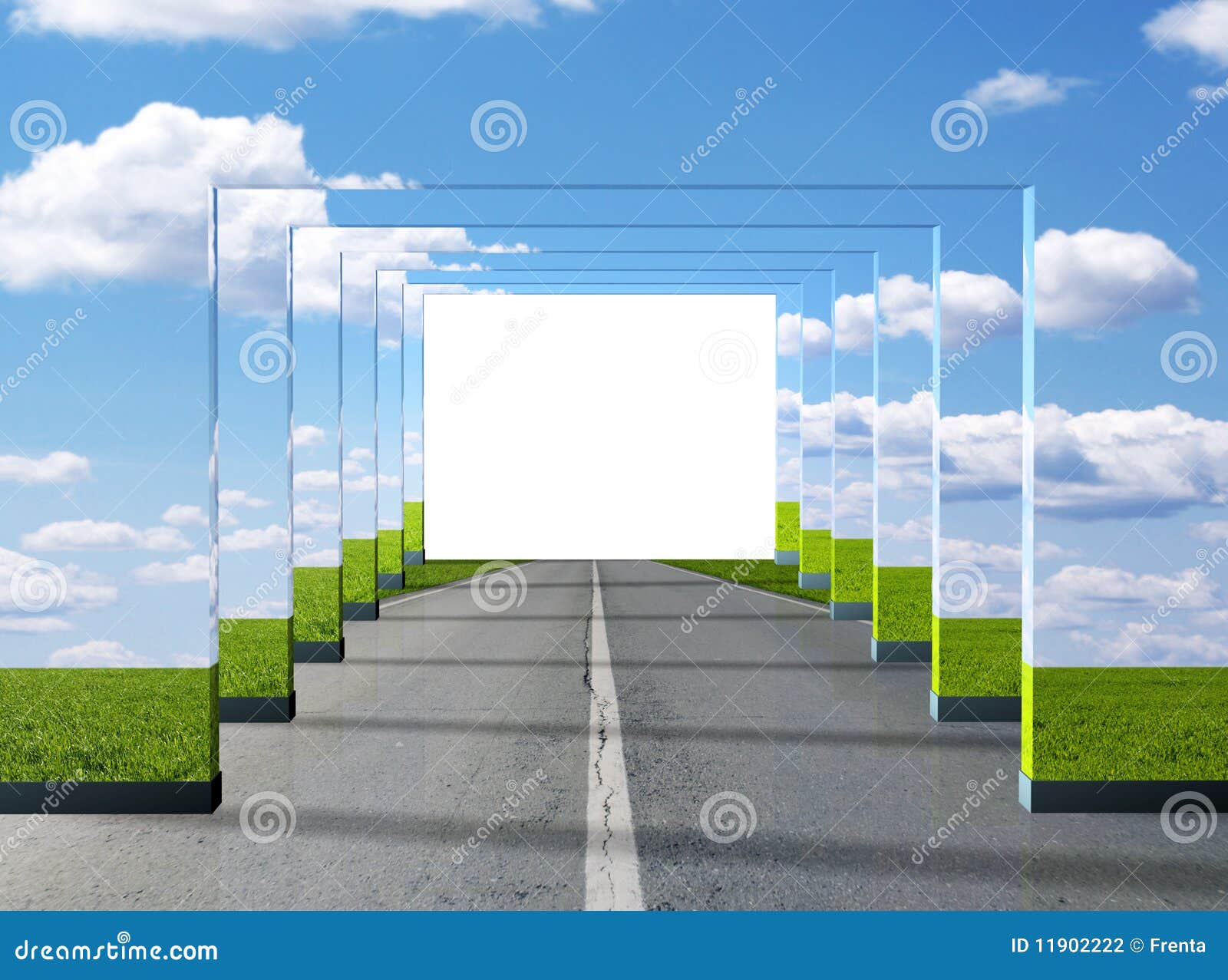 Road illusion stock illustration. Illustration of arch - 11902222