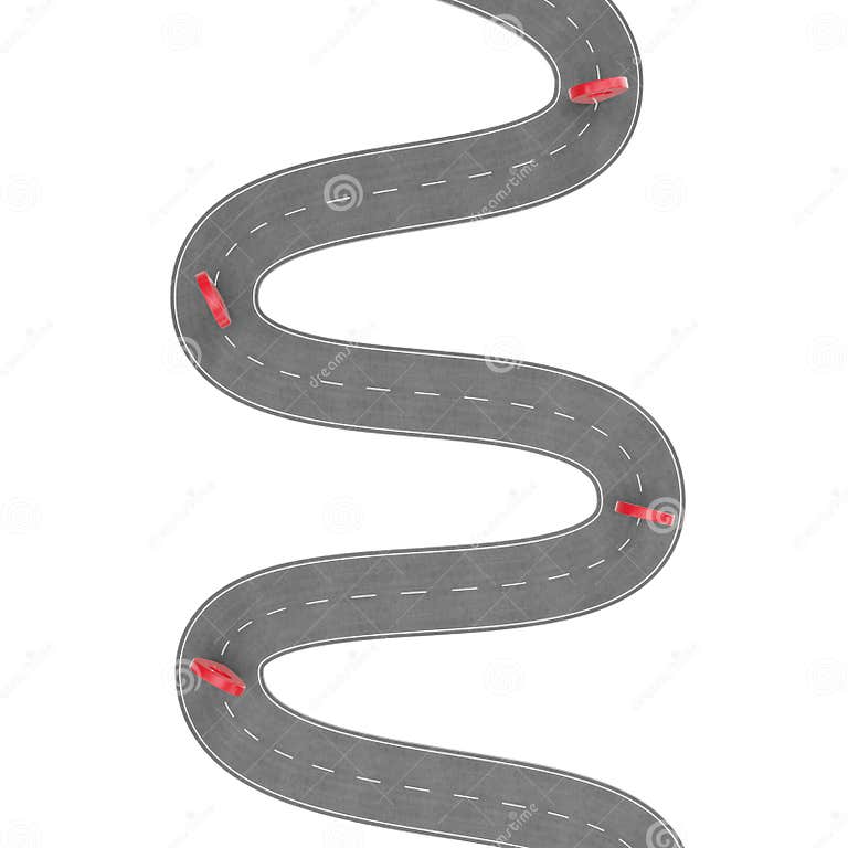 Road Infographic with Pin Pointer. Navigation Concept with Pin Pointer ...