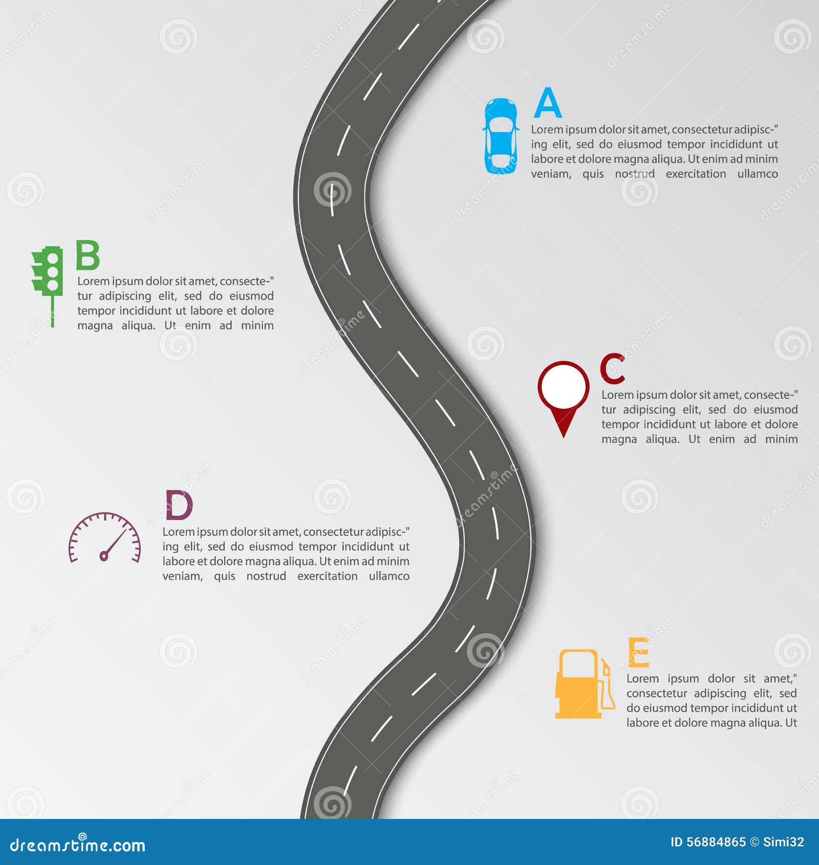 Road infographic template stock vector. Illustration of gradient - 56884865