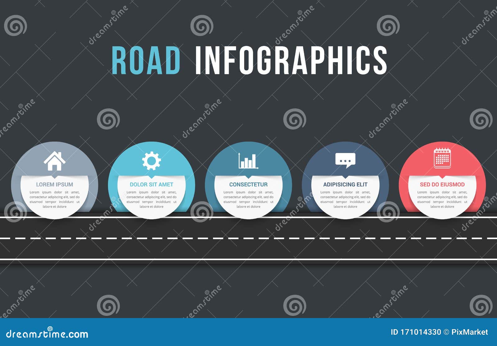 Road Infographics. Top View 3d Perspective. Road Interchange ...