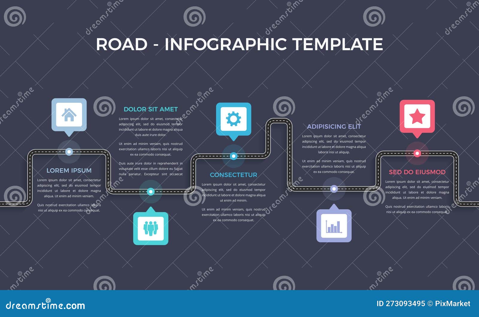 Road Infographics Vector Illustration | CartoonDealer.com #283202942