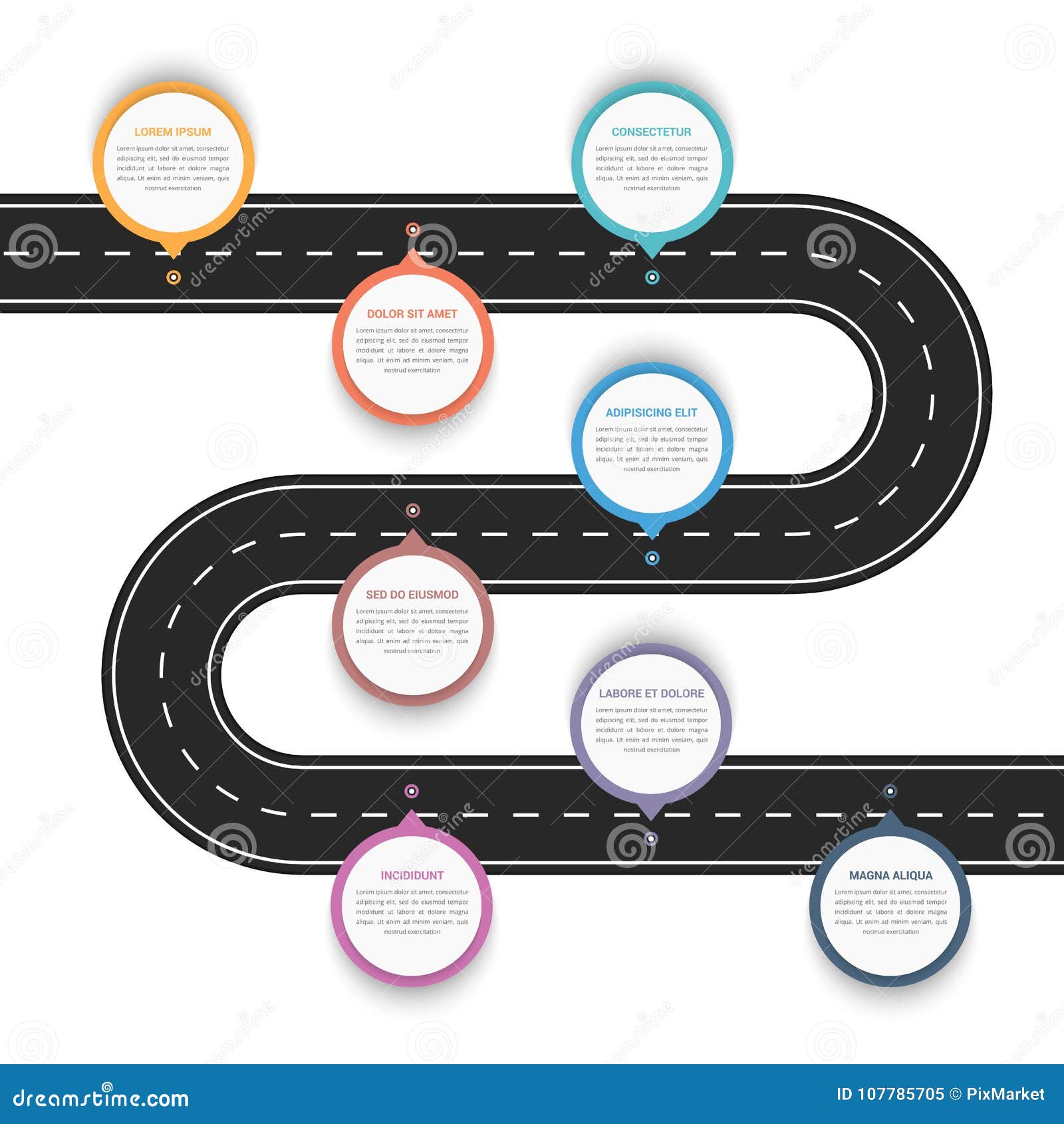 Road Infographics. Top View 3d Perspective. Road Interchange ...
