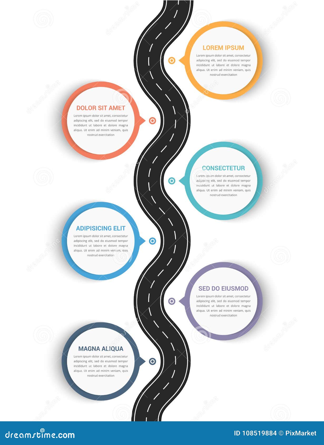 Road Infographics stock vector. Illustration of highway - 108519884
