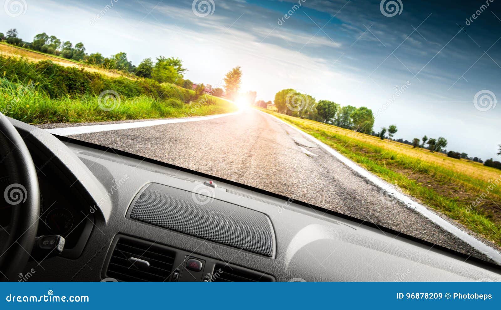 Road from inside the car stock image. Image of transportation - 96878209