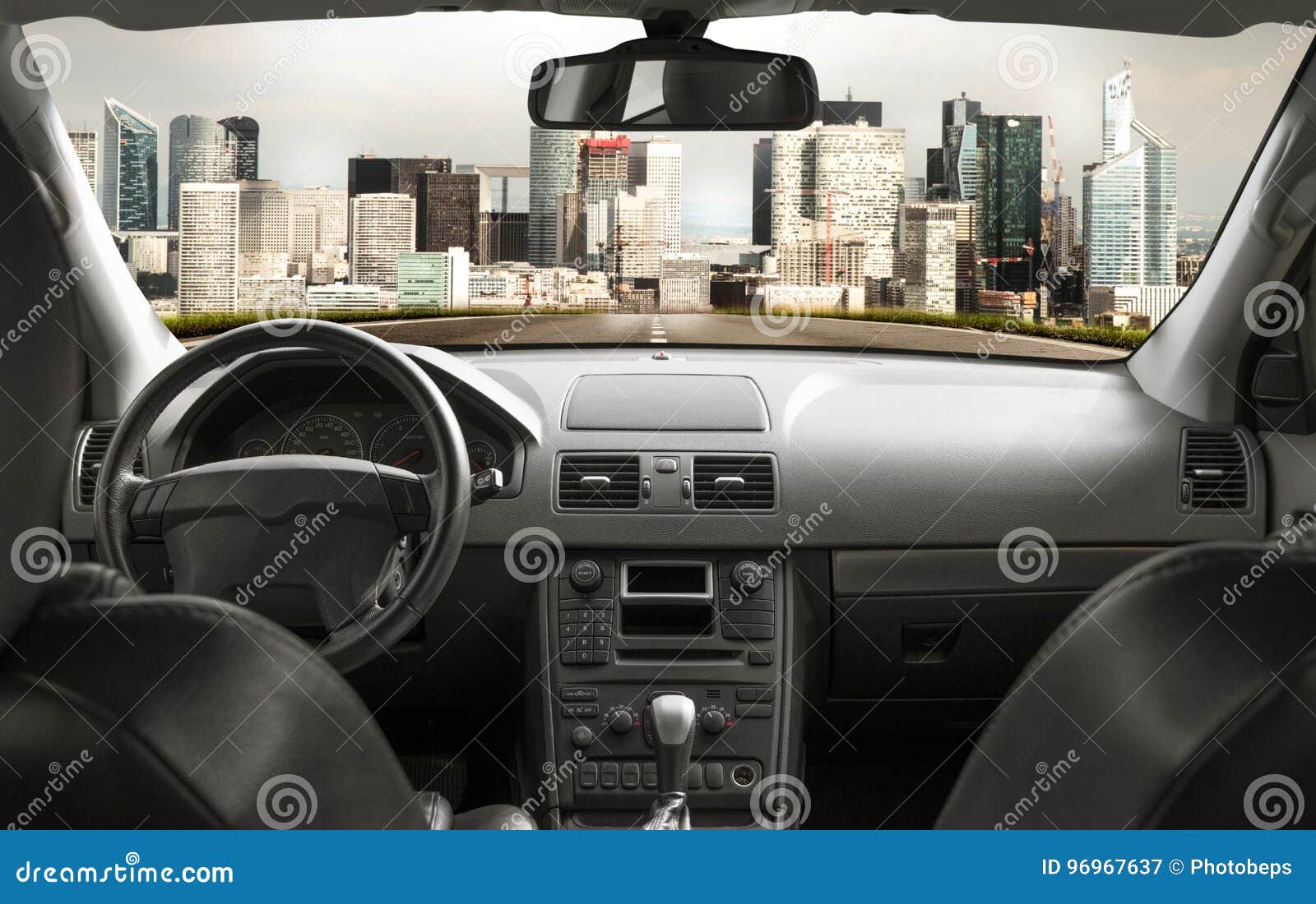 Road from inside the car stock image. Image of conceptual - 96967637