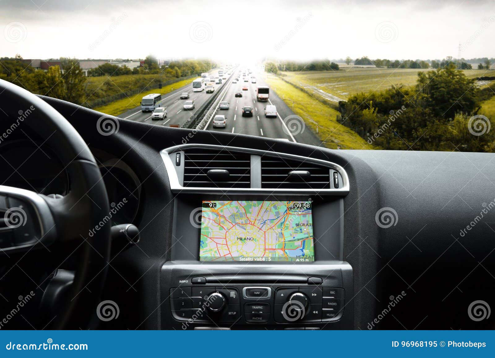 Road from inside the car stock image. Image of driving - 96968195