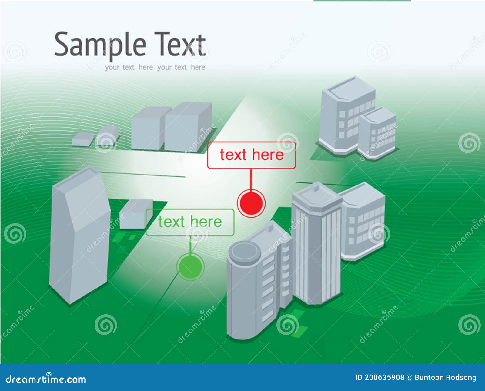 Road Intersection in City and Show Coordinates Stock Vector ...