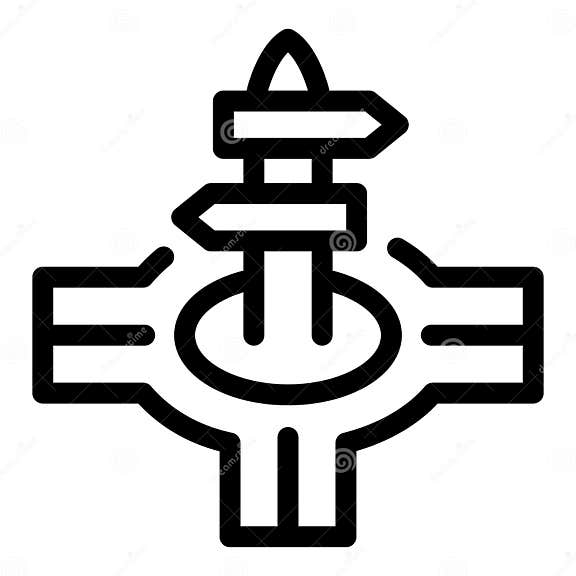 Road Intersection with Directional Arrows Showing Different Paths Stock ...