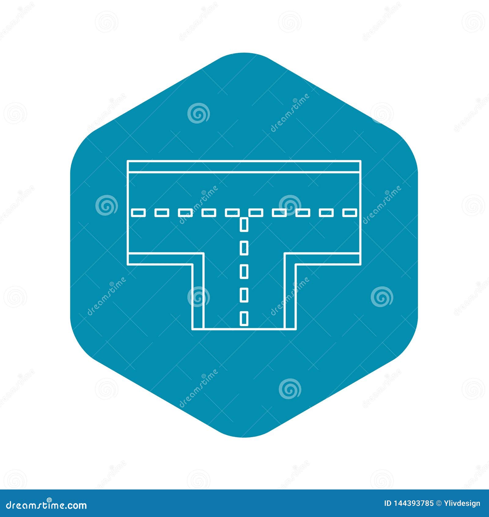 Road Intersection Icon, Outline Style Stock Vector - Illustration of ...