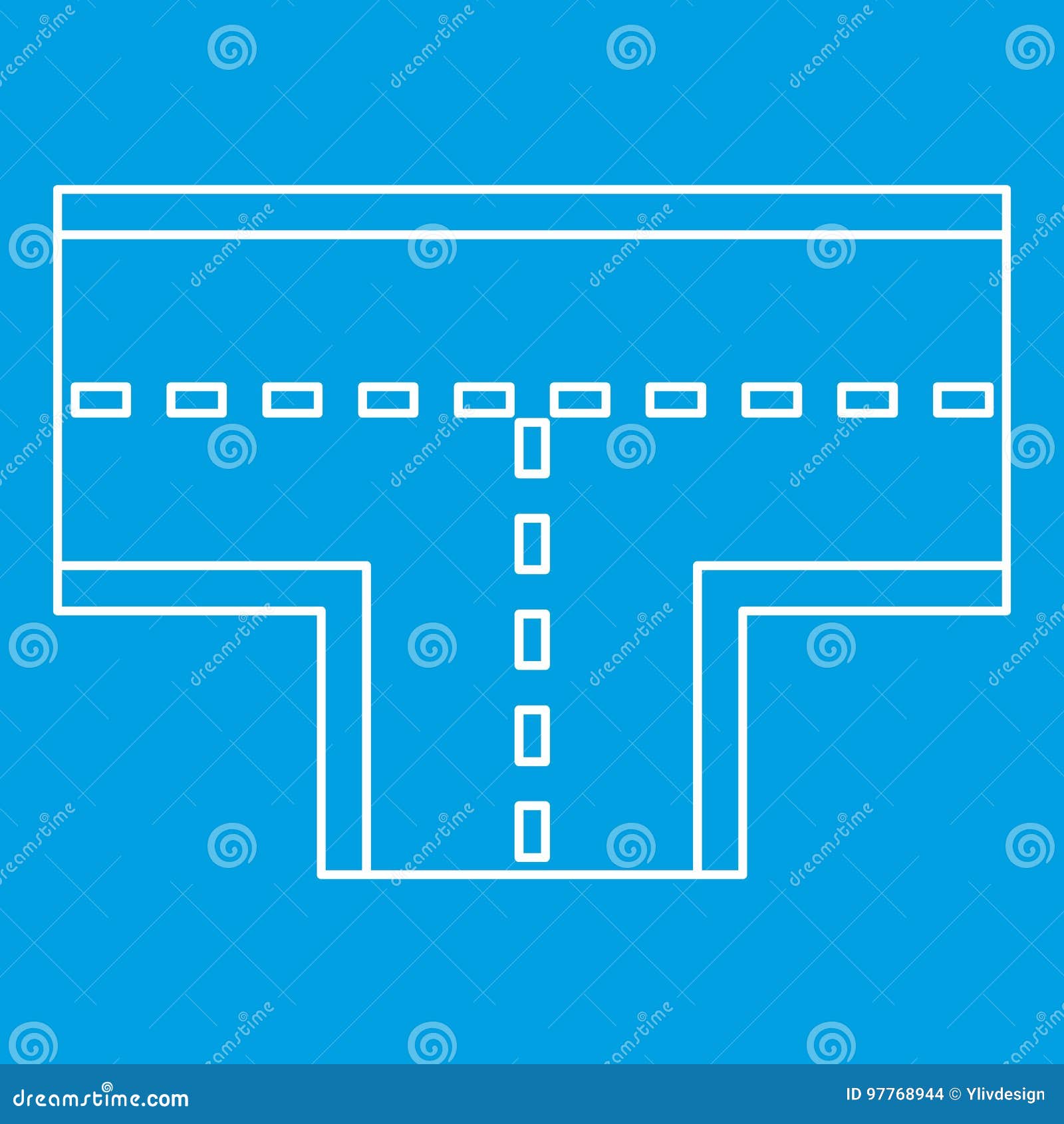 Road Intersection Icon, Outline Style Stock Vector - Illustration of ...