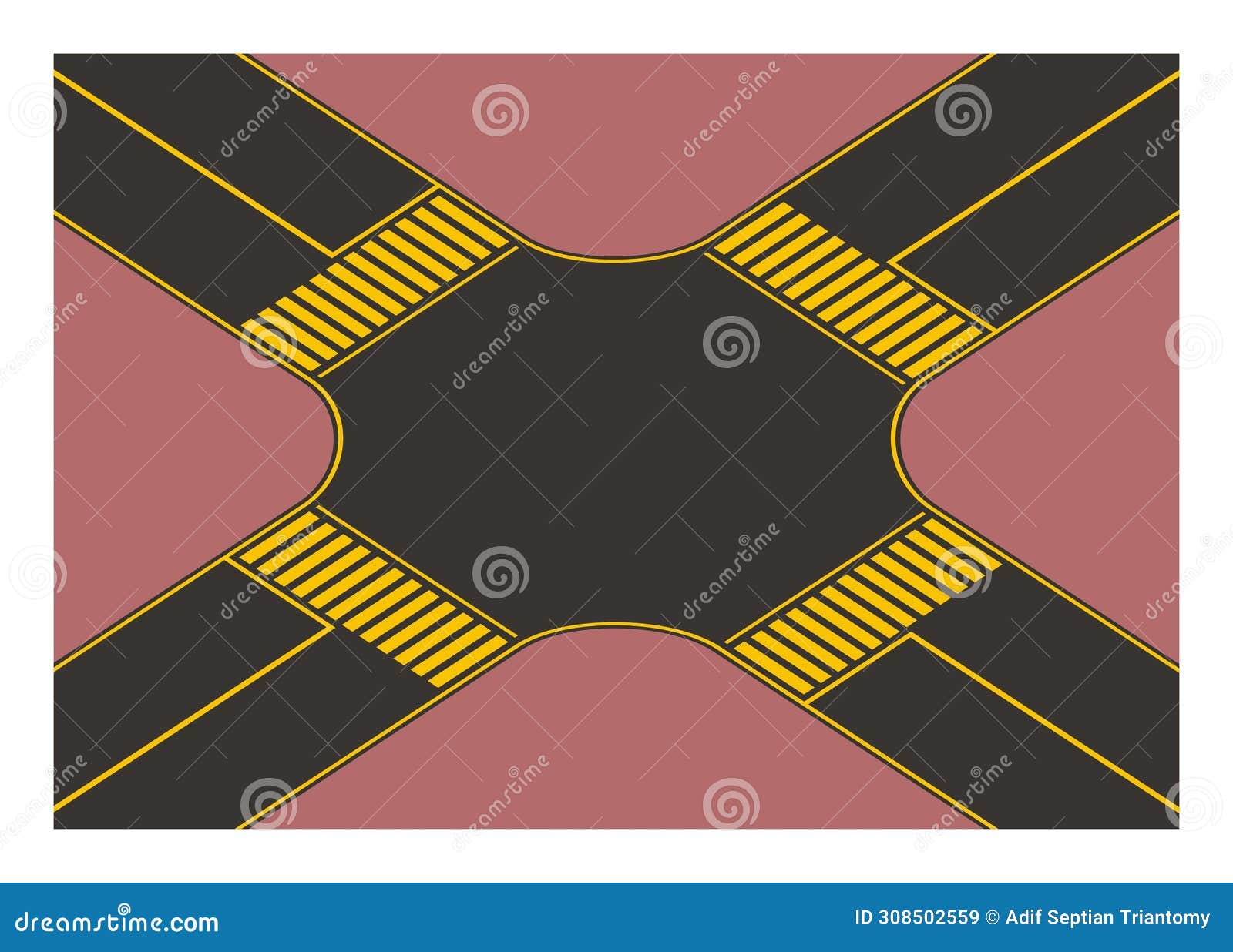 Road Intersection in Isometric View. Simple Flat Illustration Stock ...