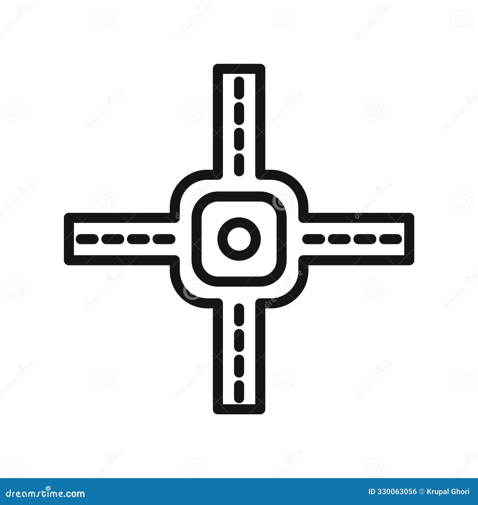 Road Intersection Junction Icon Mark in Filled Style Stock Vector ...