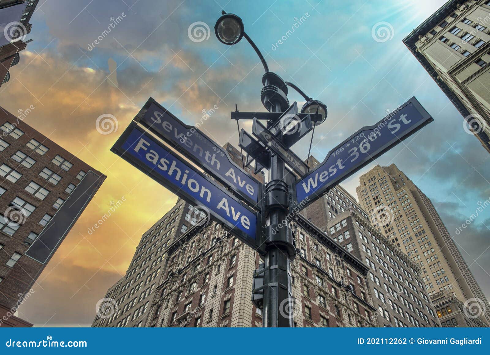 Road Intersection in New York City, Skyward View Stock Photo - Image of ...
