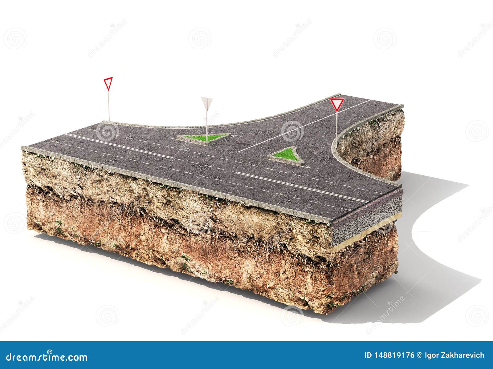 Road Intersection. Piece of Road with Layers Stock Illustration ...