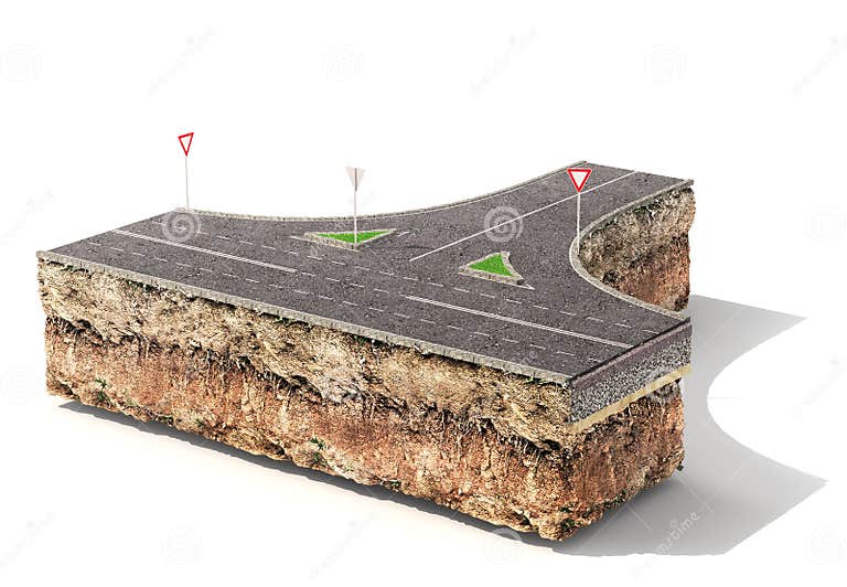 Road Intersection. Piece of Road with Layers Stock Illustration ...