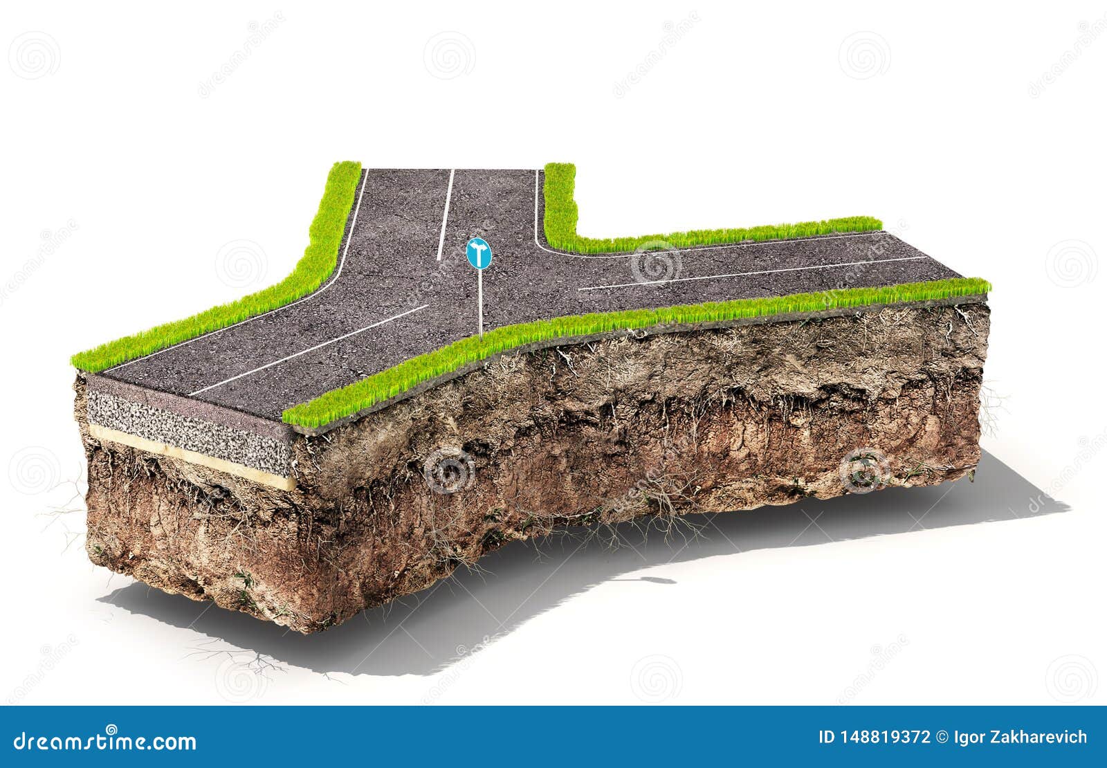 Road Intersection. Piece of Road with Layers Stock Illustration ...