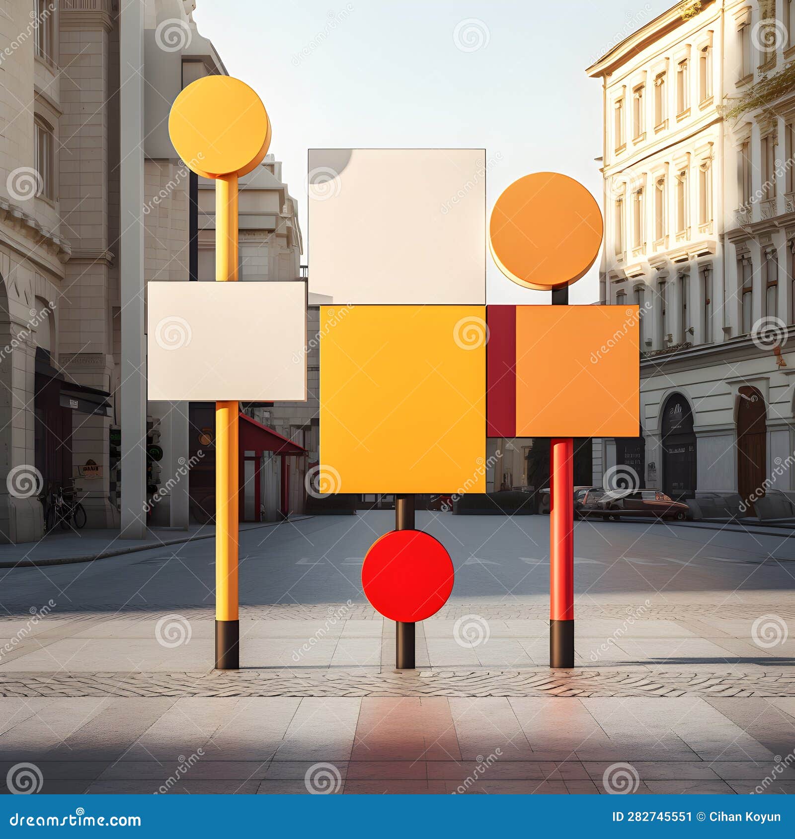 Road Intersections Equipped with Informative Signposts Stock ...