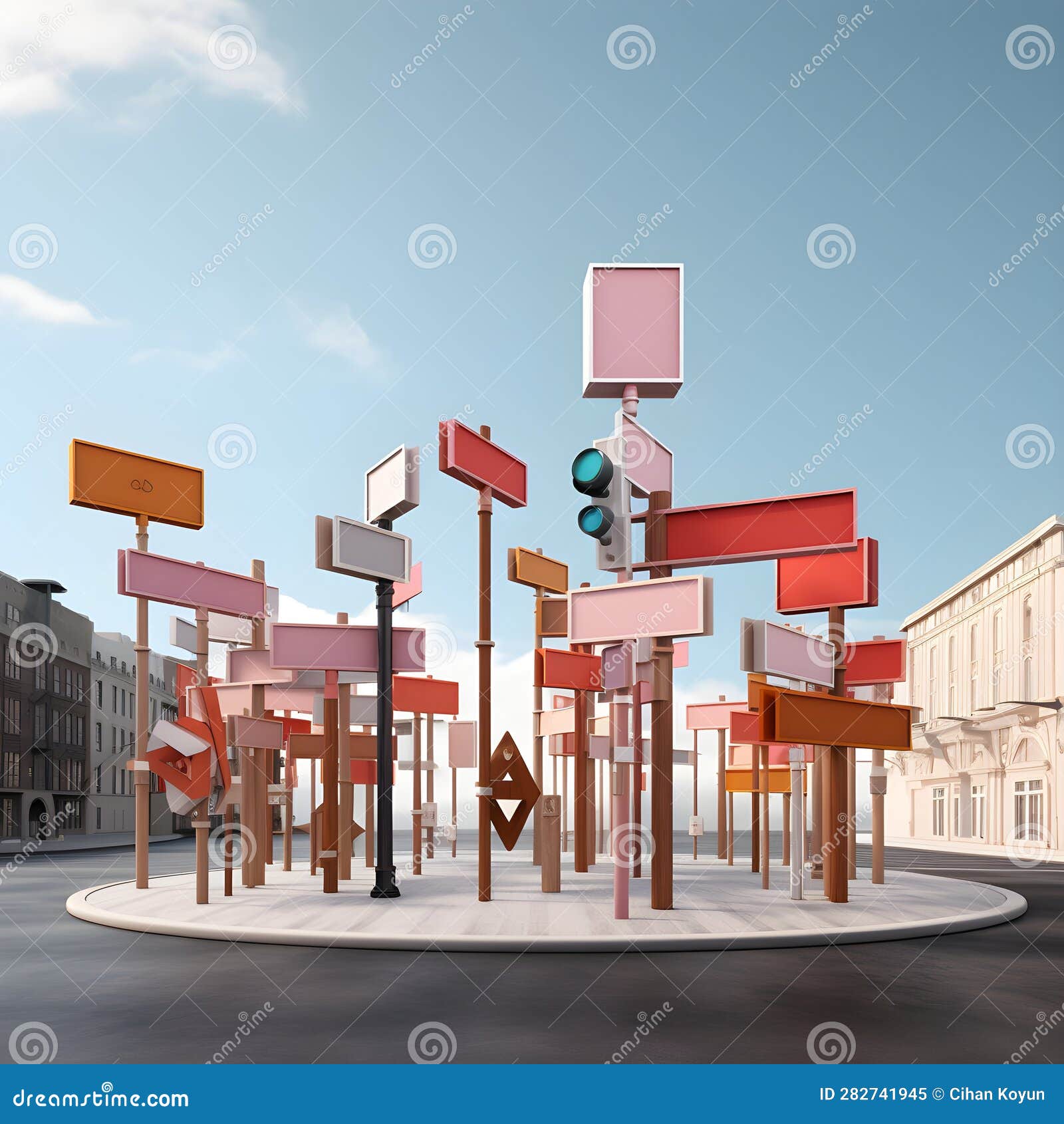 Road Intersections Equipped with Reliable Signposts Stock Image - Image ...
