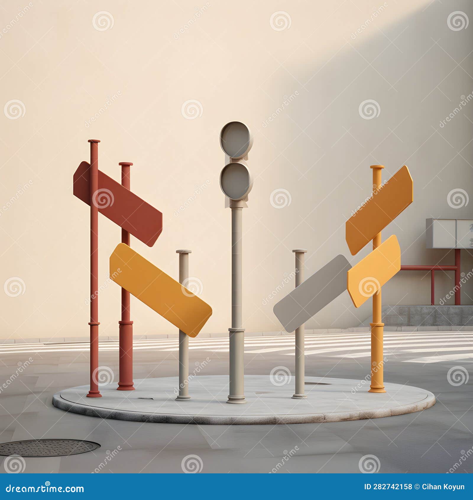 Road Intersections Equipped with Reliable Signposts Stock Photo - Image ...