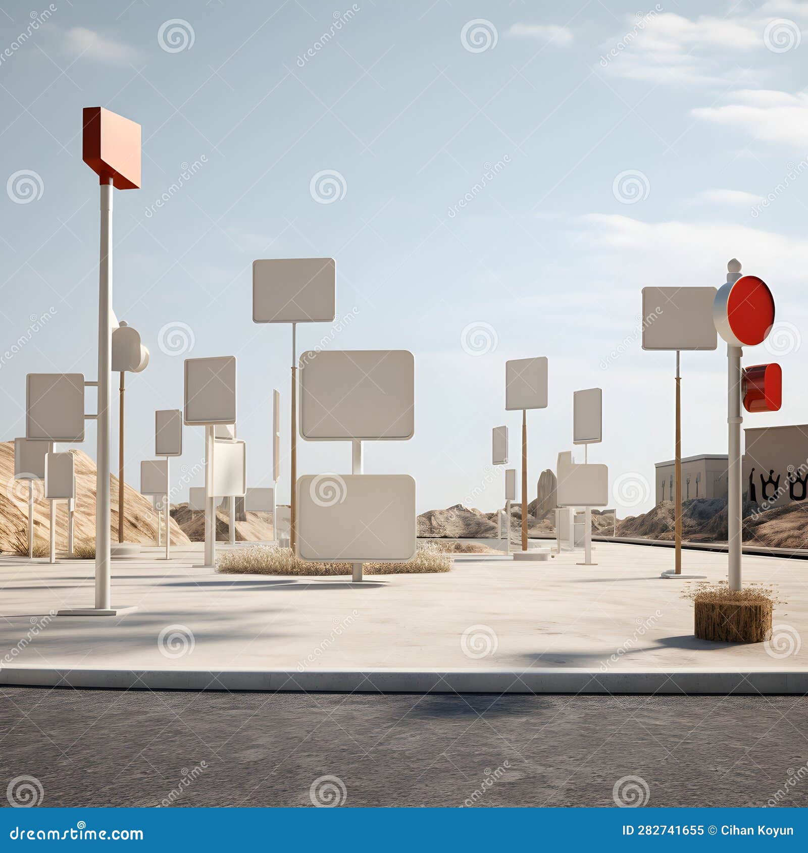 Road Intersections Equipped with Reliable and Visible Signposts Stock ...