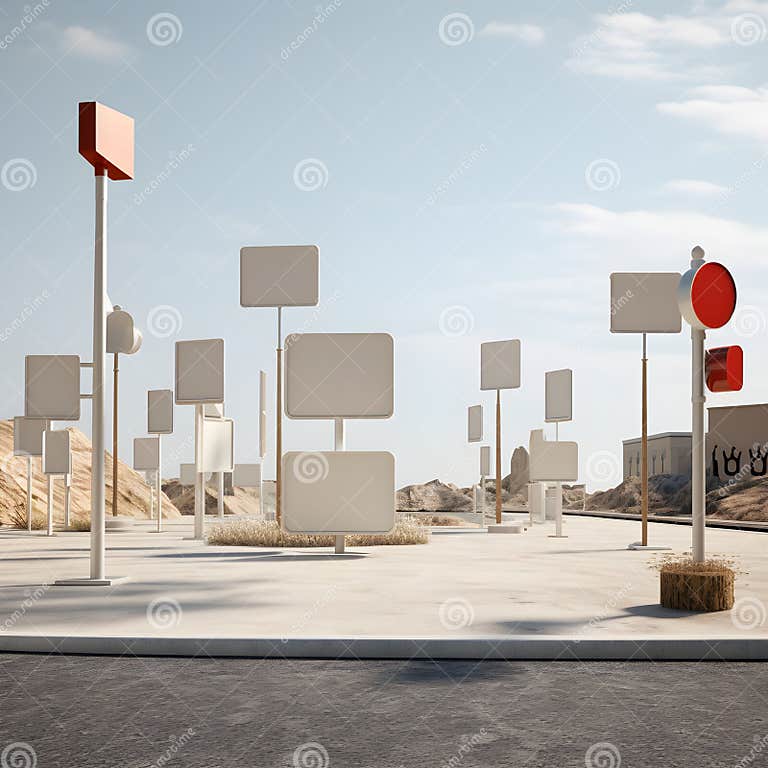 Road Intersections Equipped with Reliable and Visible Signposts Stock ...