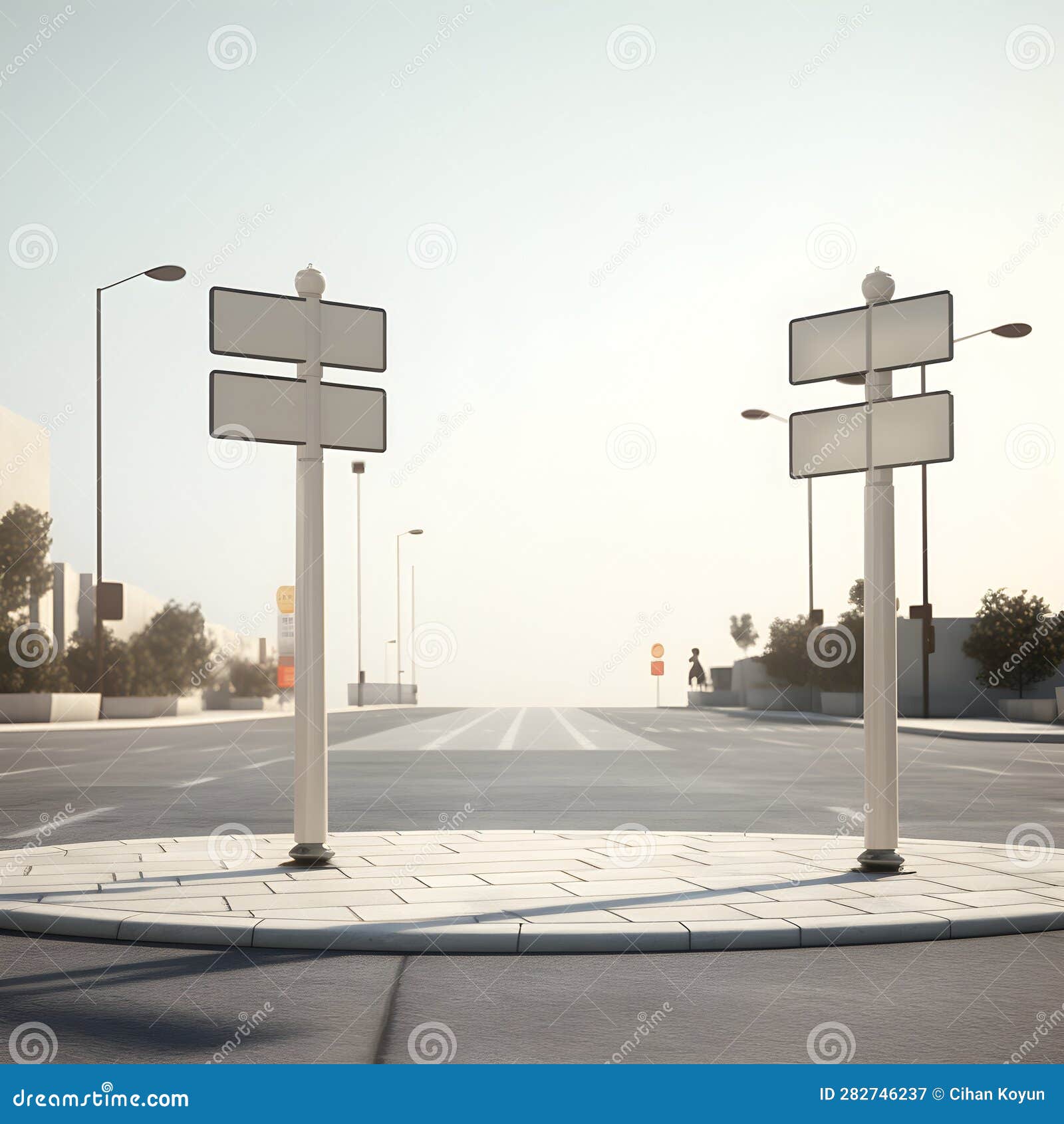 Road Intersections Equipped with Reliable and Visible Signposts Stock ...