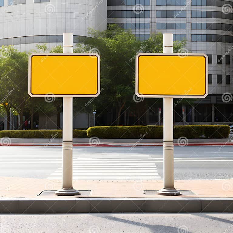 Road Intersections Equipped with Visible and Reliable Signposts Stock ...