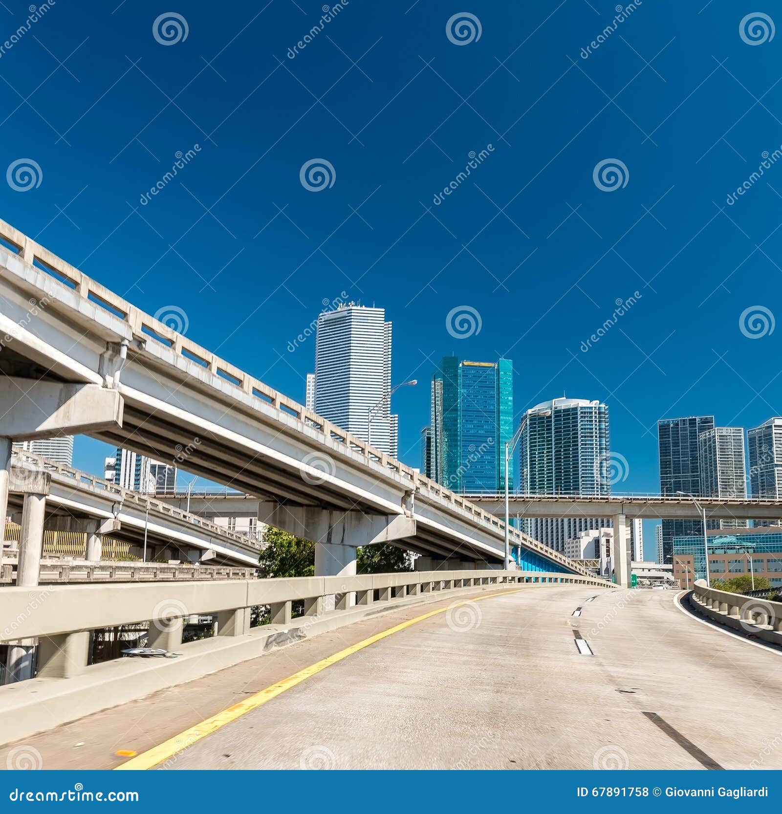 Road Intersections Near Miami, Florida Stock Photo - Image of scene ...