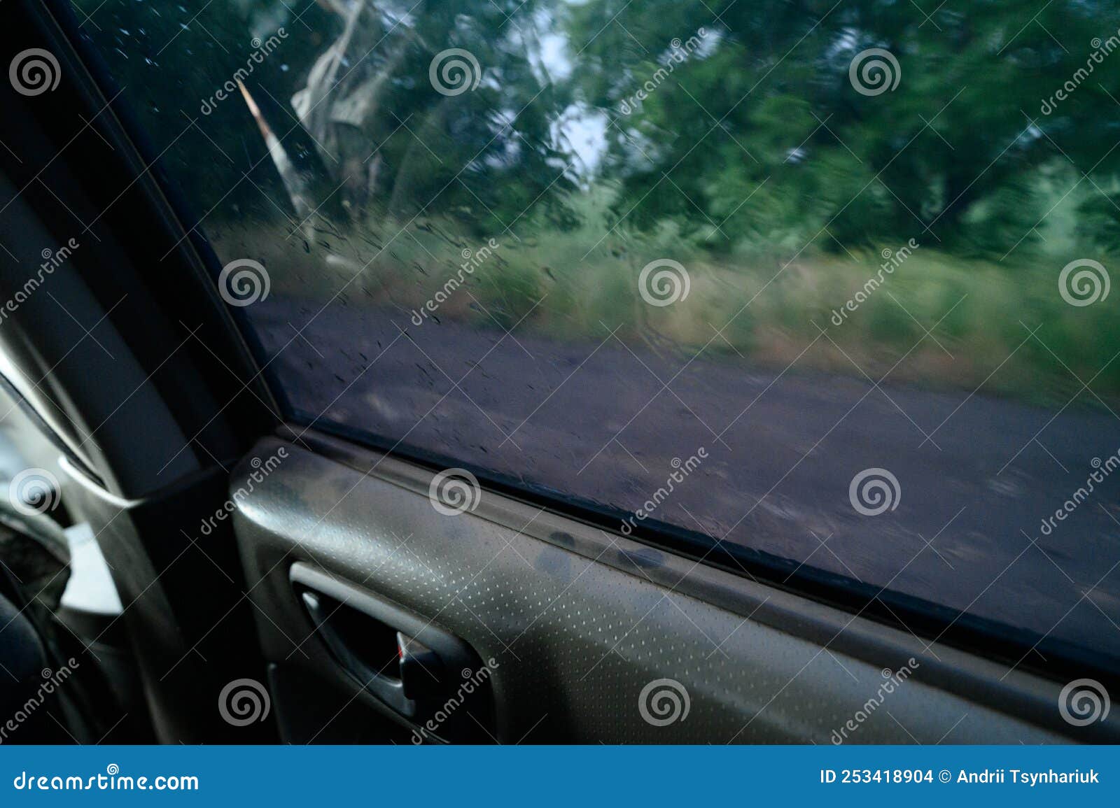 The Road and Its Edges through the Car Window, Traveling by Car. Stock ...