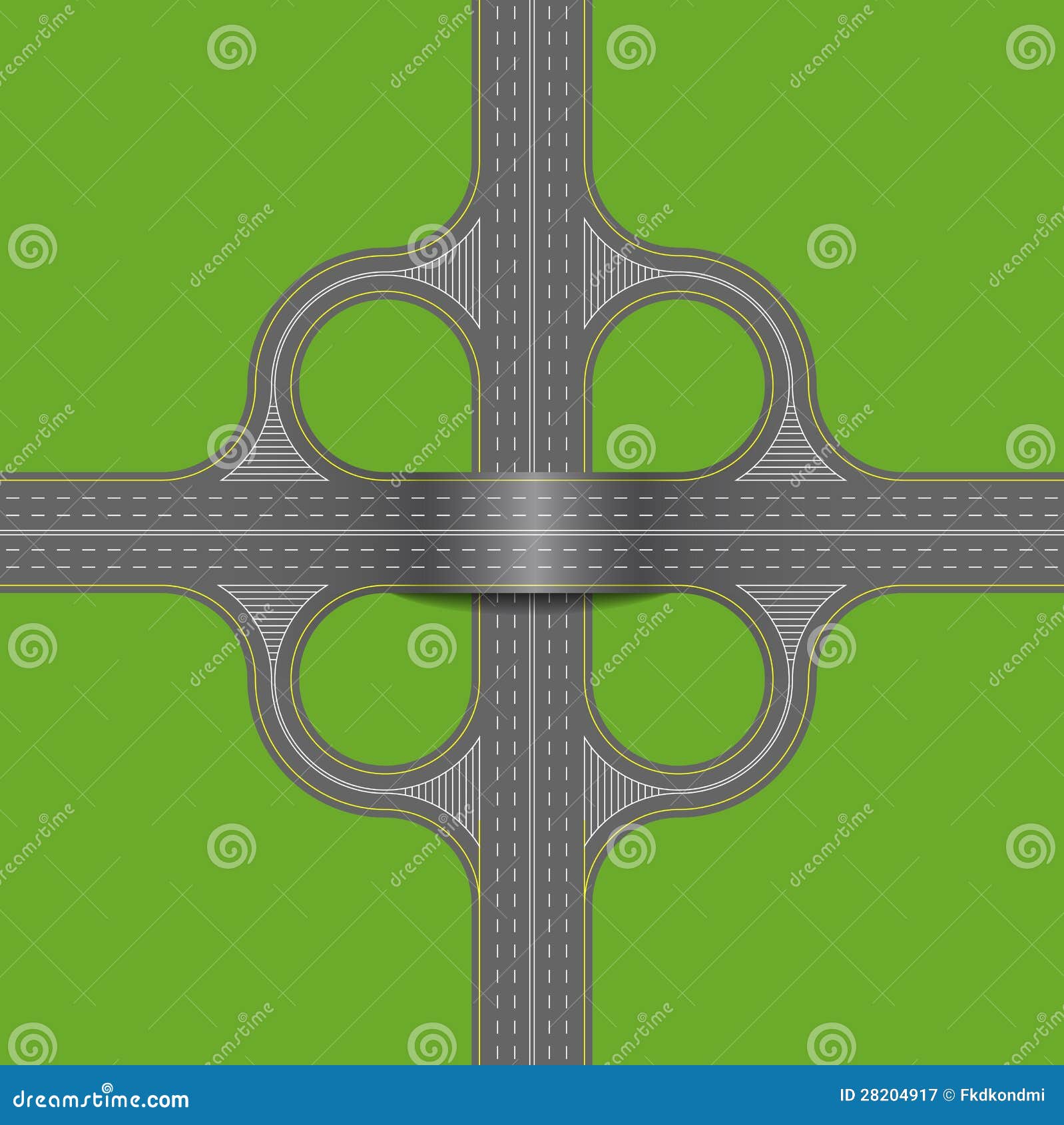 Road junction. stock vector. Illustration of land, curve - 28204917