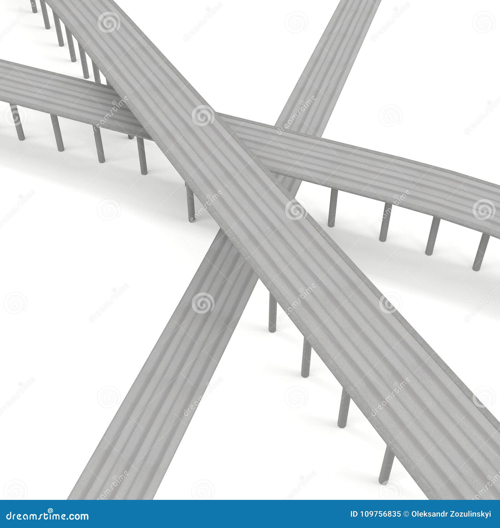 Road junction 3D render stock illustration. Illustration of movement ...