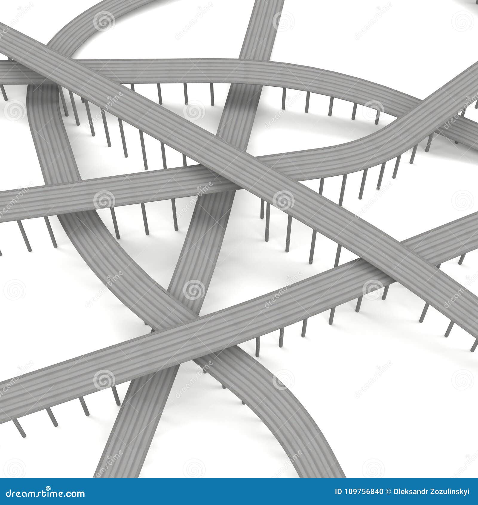 Road junction 3D render stock illustration. Illustration of ...