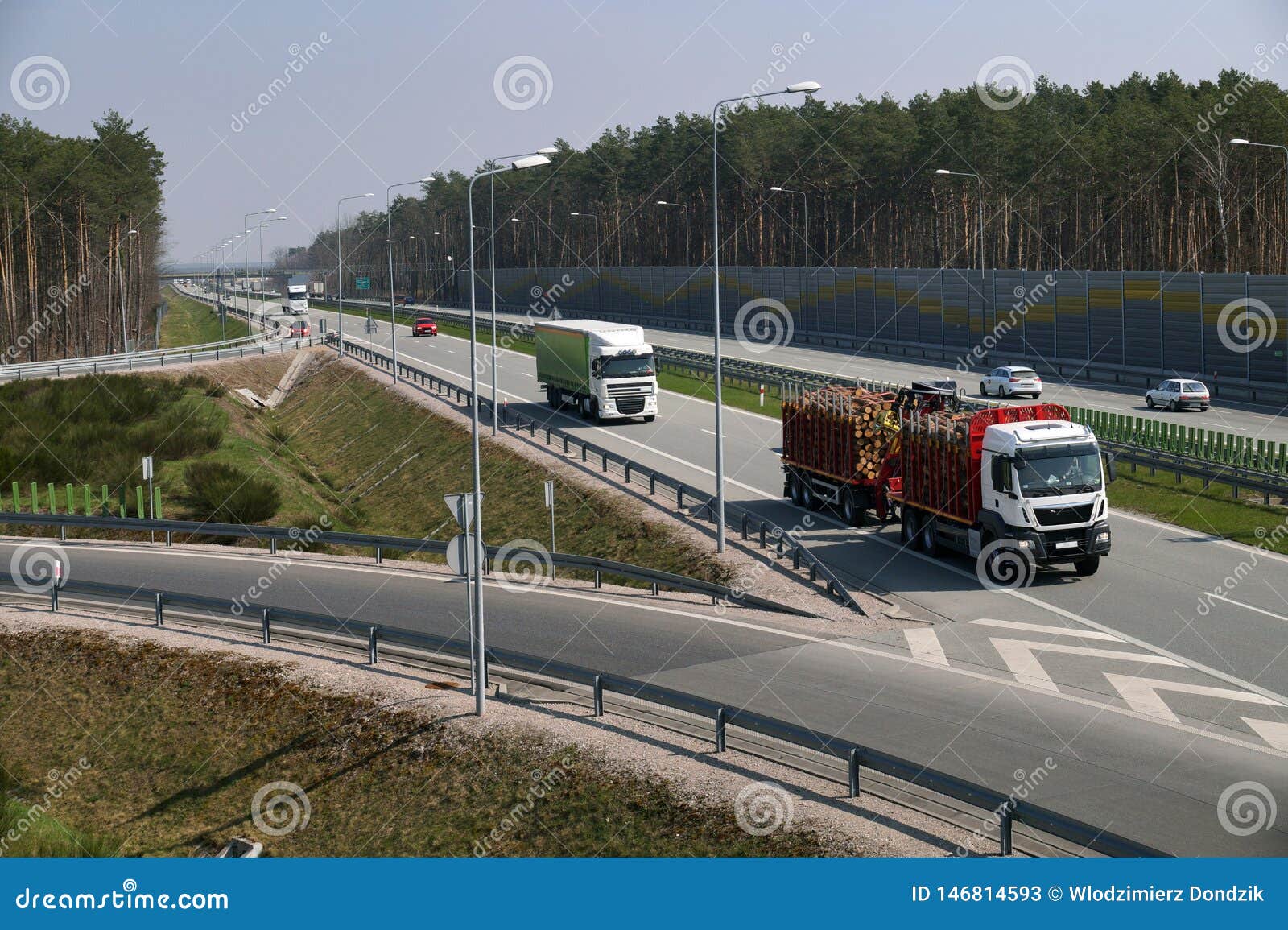 Road Junction. Exit and Exit from the Highway. Moving Cars Stock Image ...