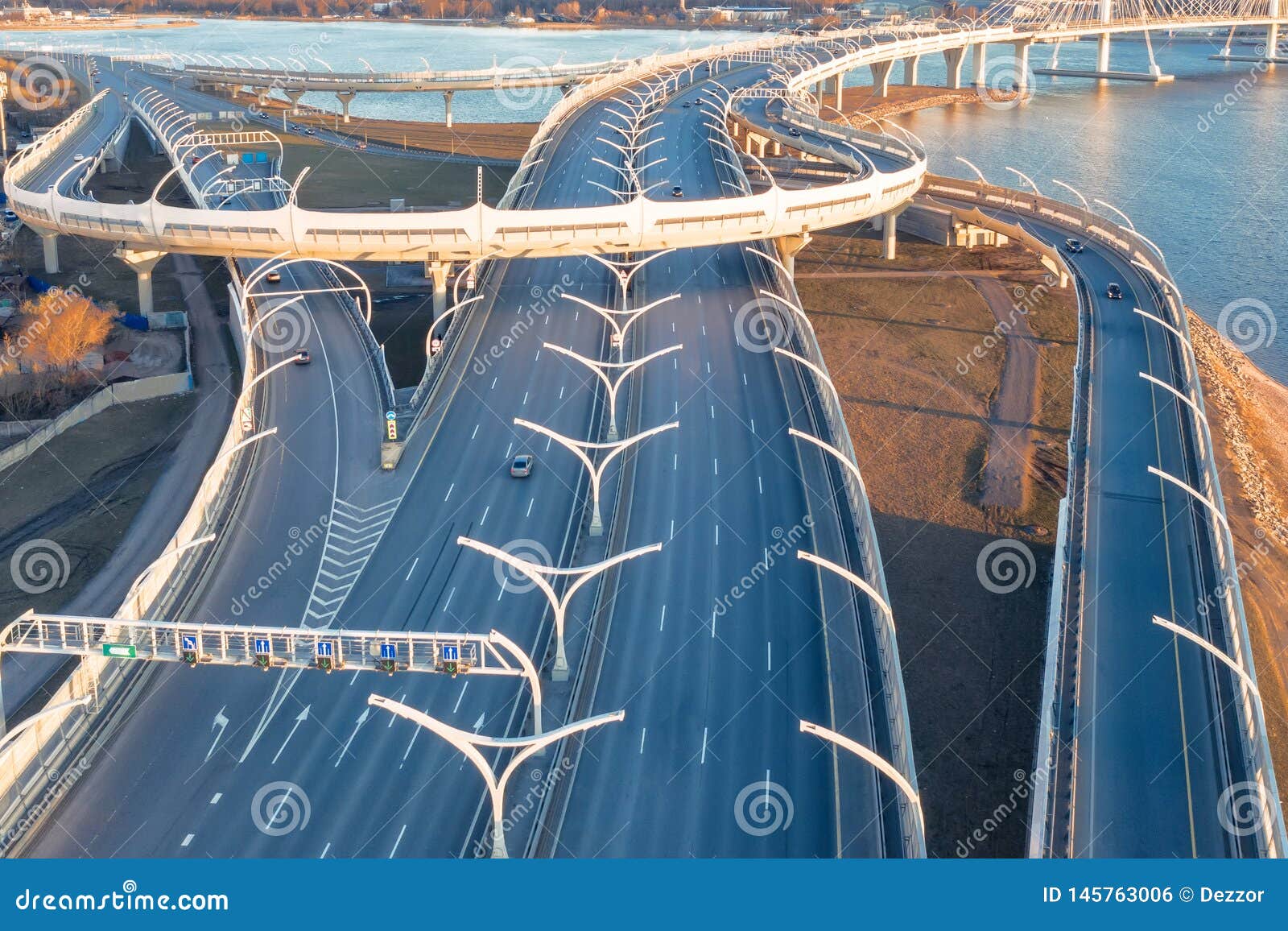 Road Junction with Exits To City Streets Stock Photo - Image of ...