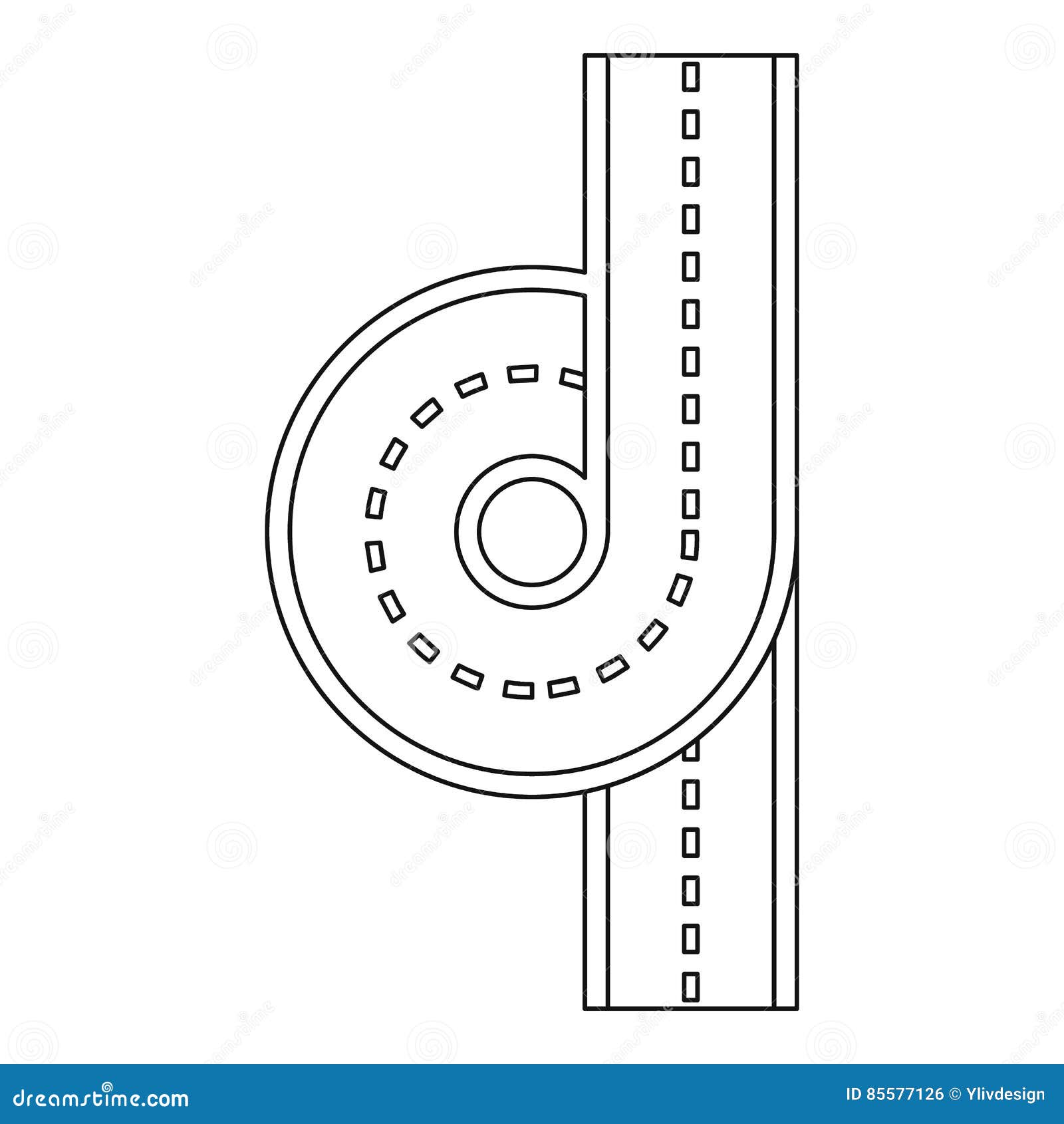Road Junction Icon, Outline Style Stock Vector - Illustration of sign ...