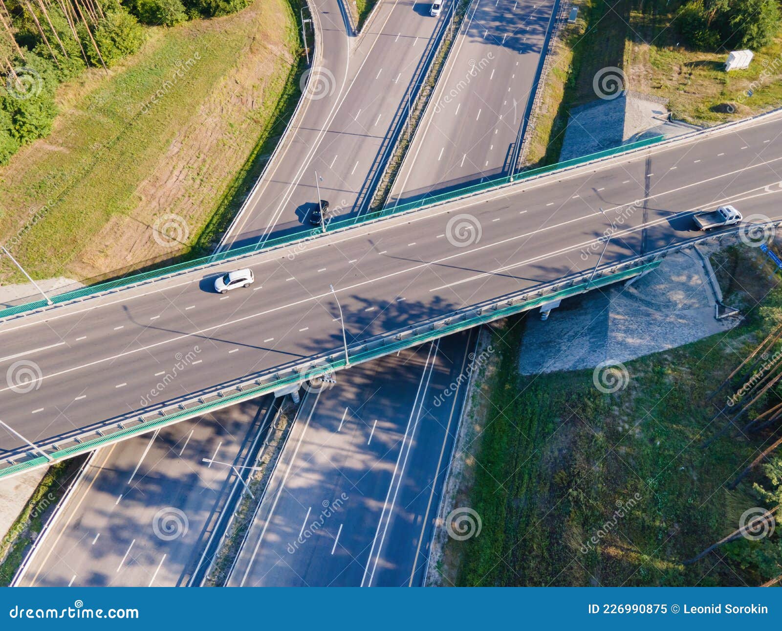 Road Junction Intersection with Car Traffic Transportation Stock Image ...