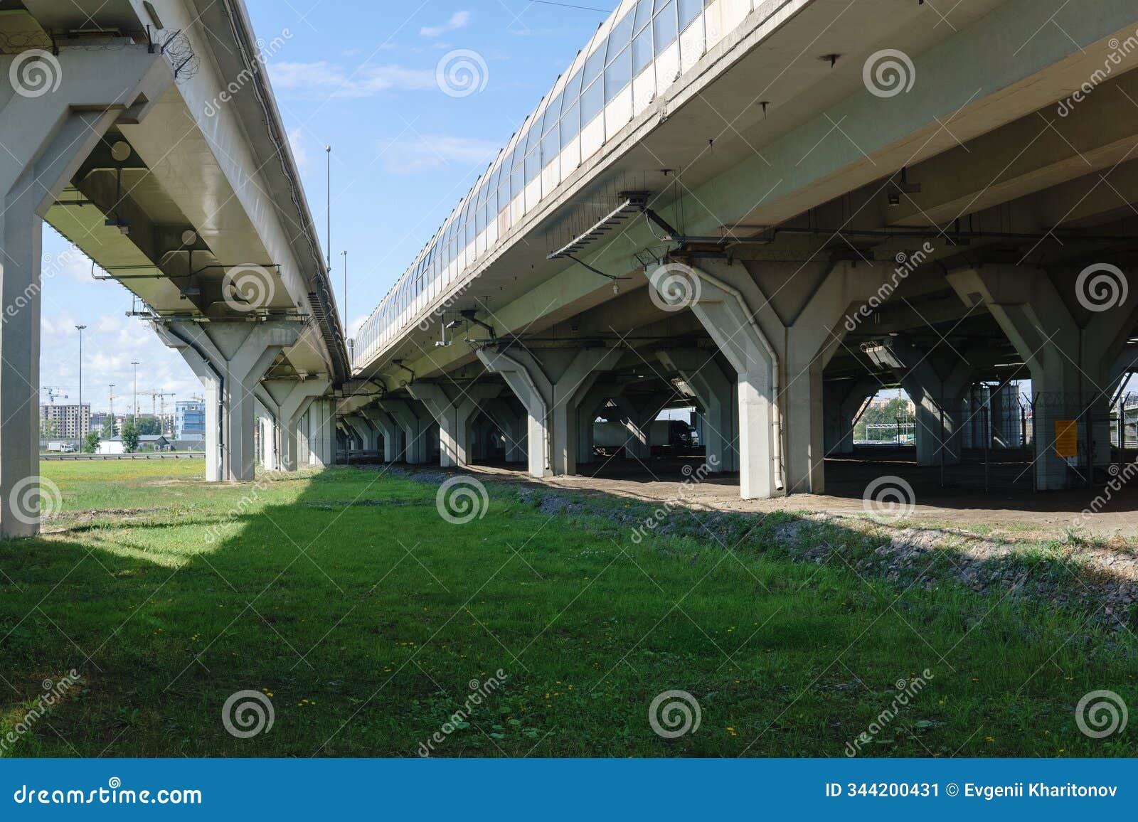 Road Junction on Overpasses Above the Groung Stock Image - Image of ...