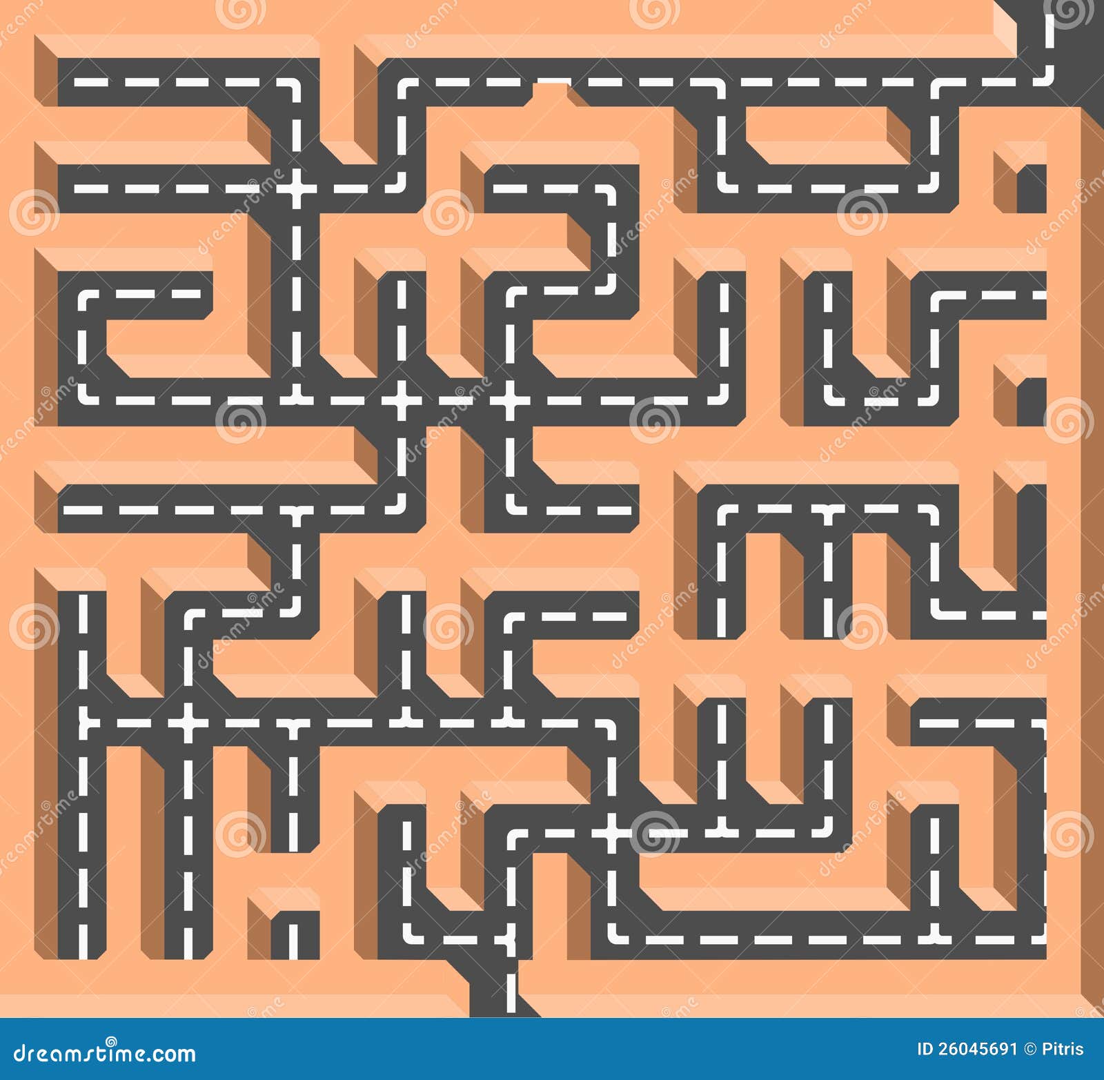 Road labyrinth stock vector. Illustration of labyrinth - 26045691