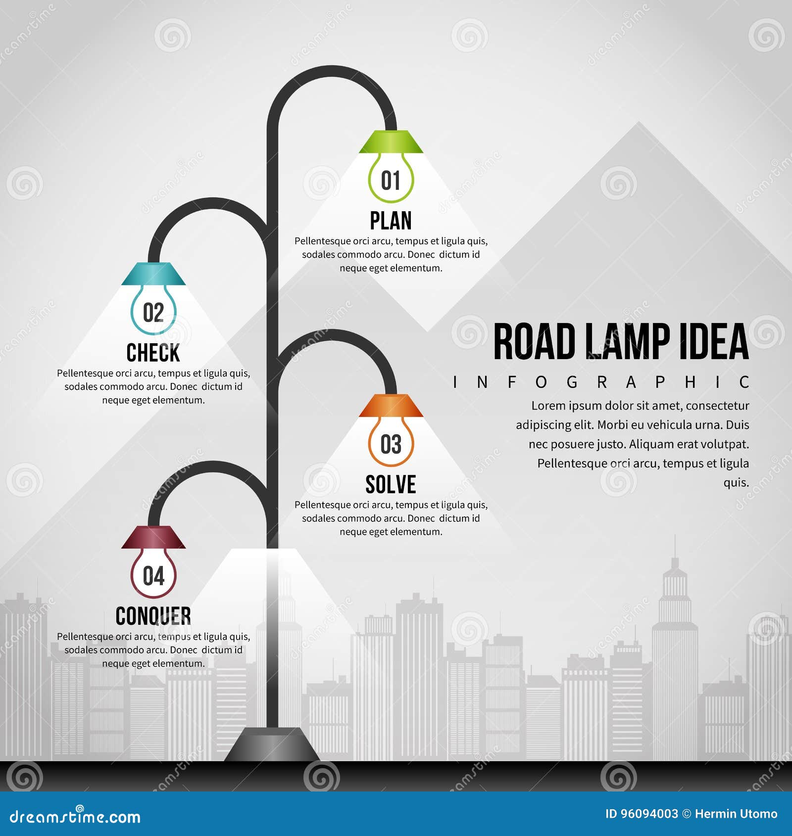 Road Lamp Idea Infographic stock vector. Illustration of information ...
