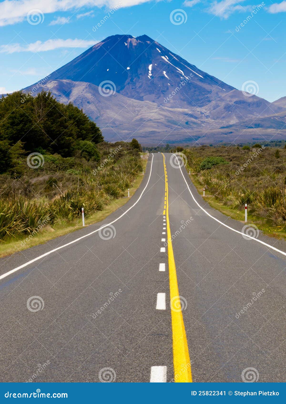 Road Leading To Active Volcanoe Mt Ngauruhoe in NZ Stock Image - Image ...