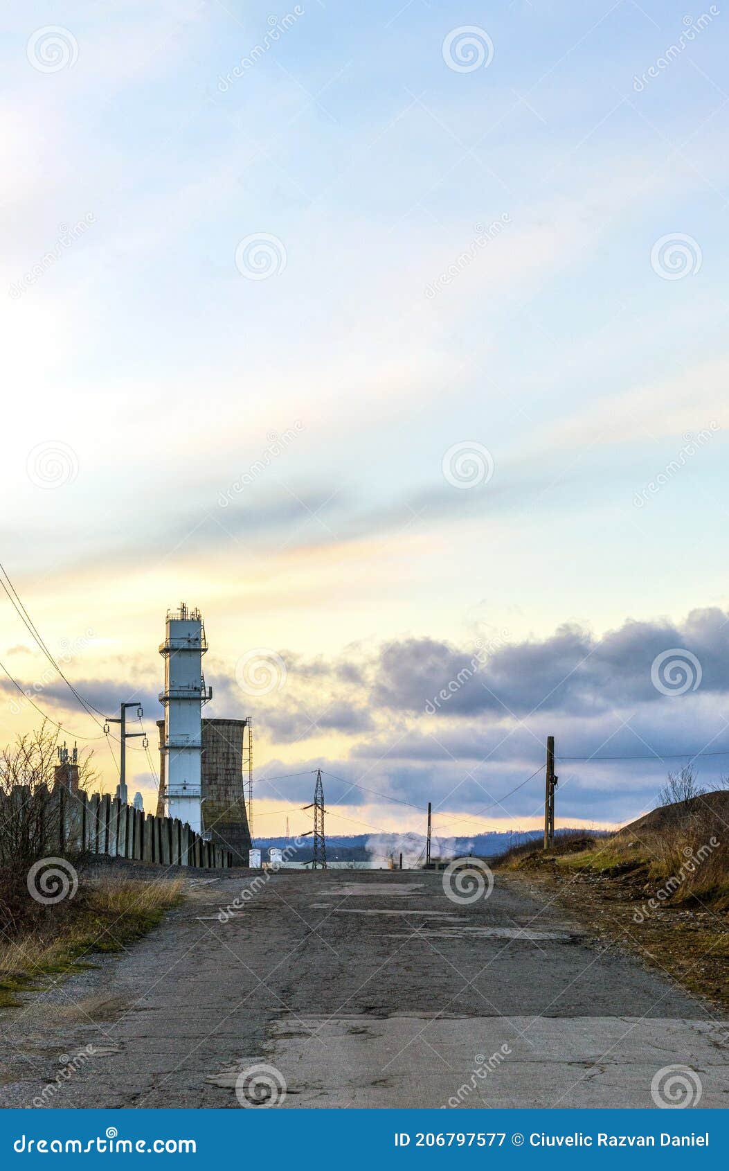 A Road Leading To an Industrial Area Stock Image - Image of coast ...
