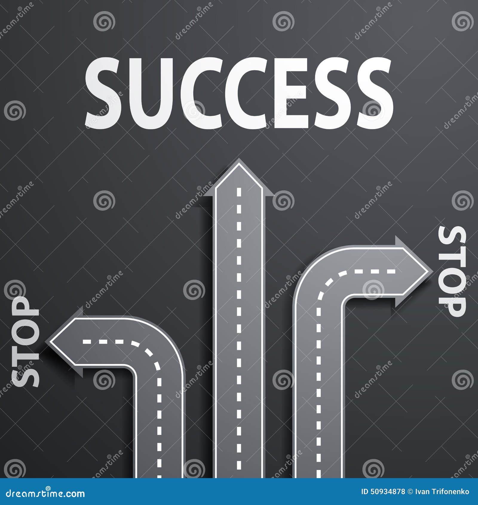 Road leading to success stock vector. Illustration of future - 50934878