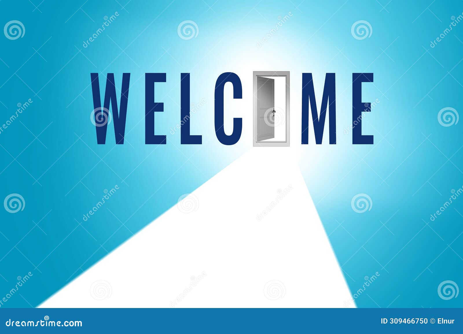 Road Leading To Welcome Sign Stock Illustration - Illustration of ...