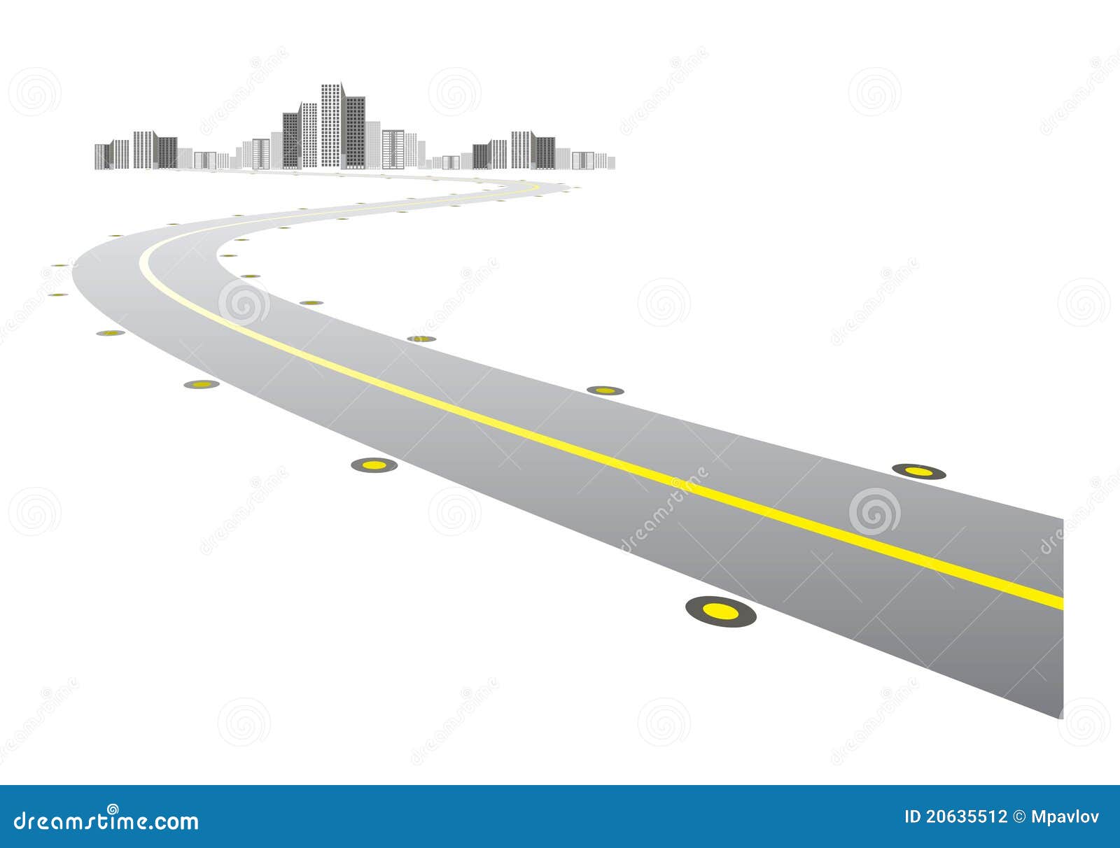 Road leads to city stock vector. Illustration of open - 20635512