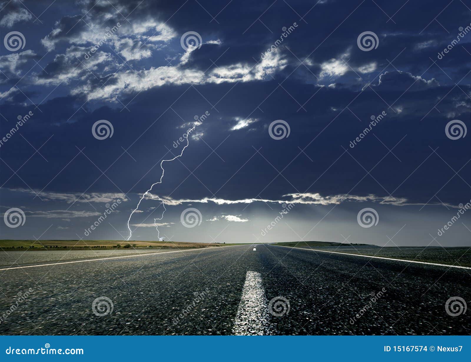 Road and Lightning stock photo. Image of bolt, road, lights - 15167574