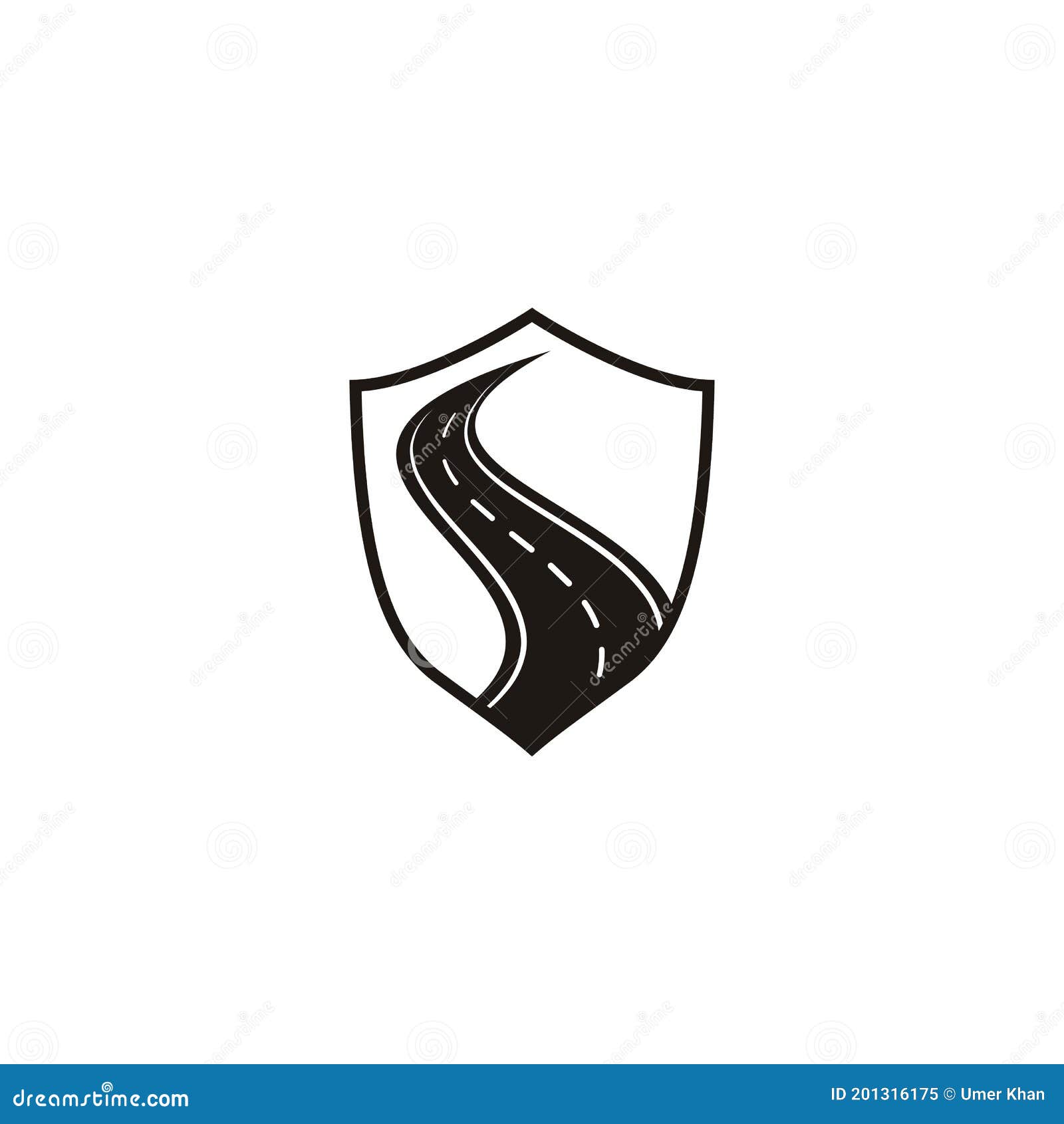 Road Logo Shield Shape Concept Vector Design Stock Vector ...