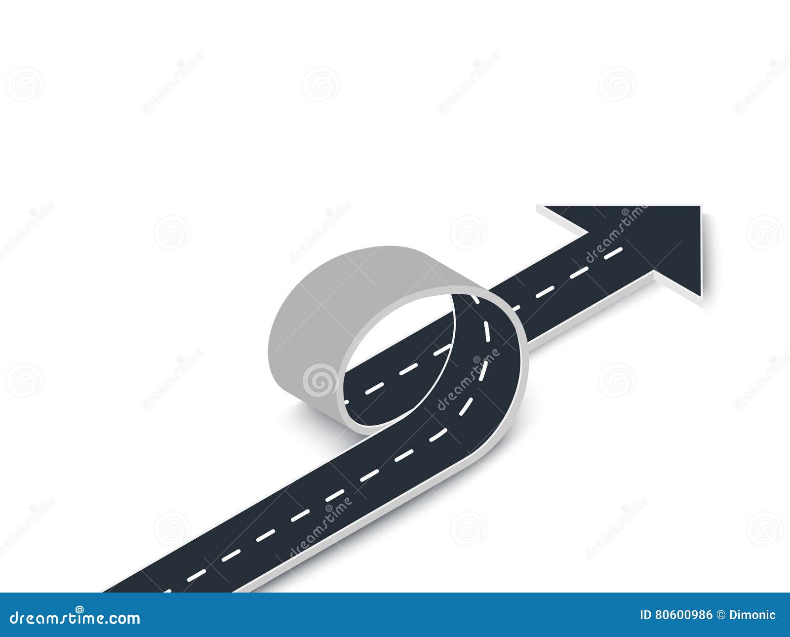 Road Loop with Arrow Isometric View Stock Vector - Illustration of ...