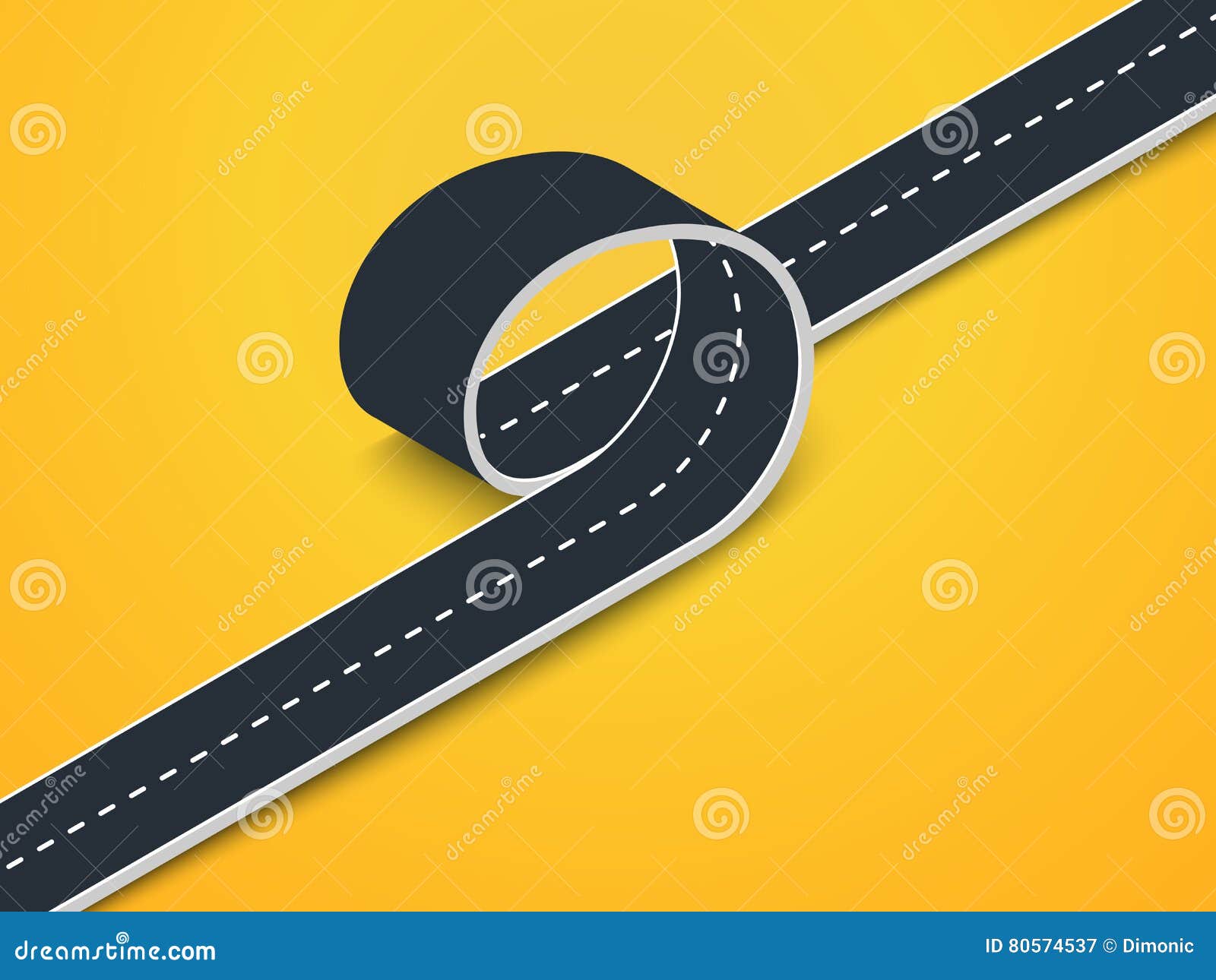 Road Loop Isometric View. stock vector. Illustration of imprint - 80574537