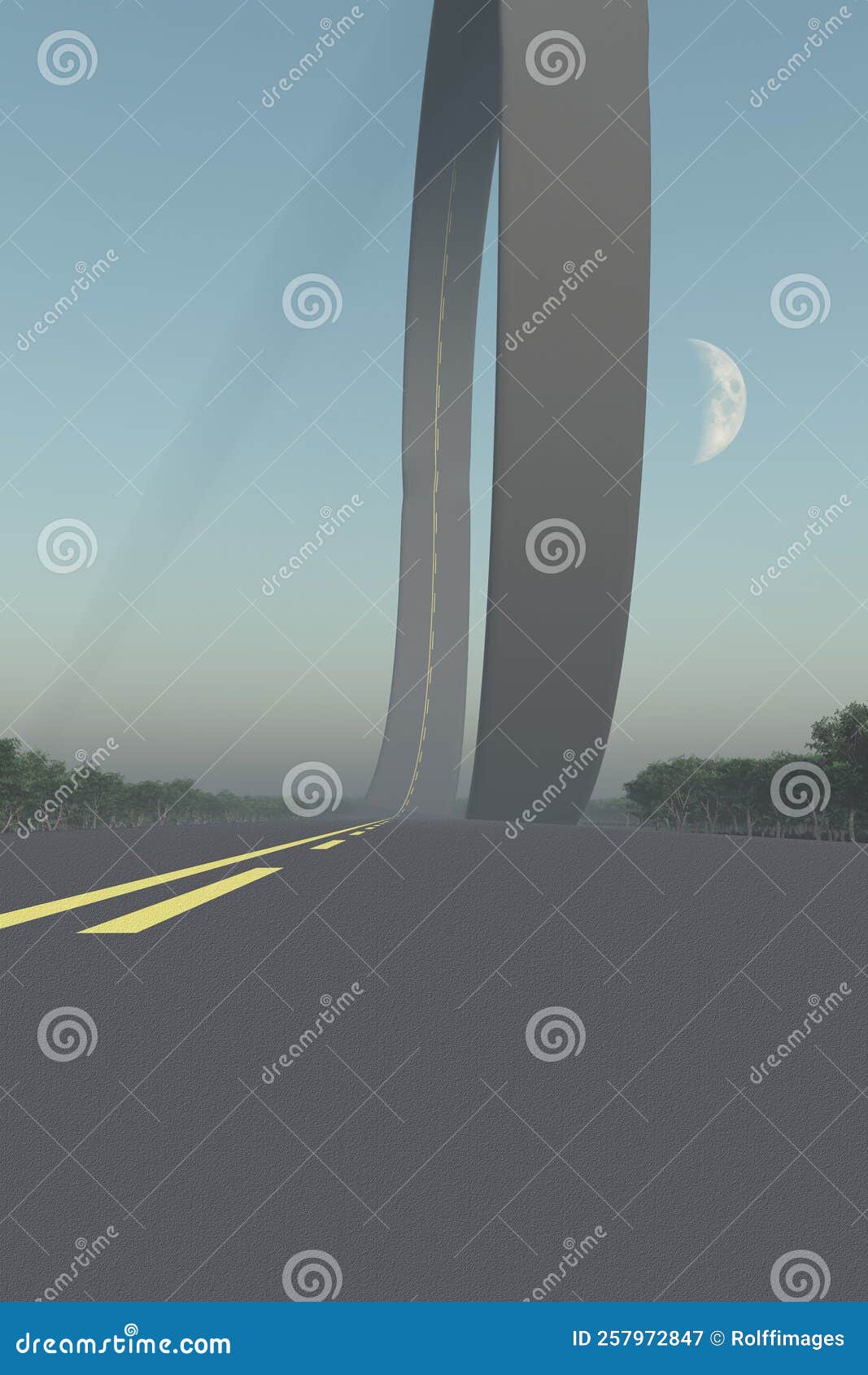 Road loop. Surreal art stock illustration. Illustration of path - 257972847