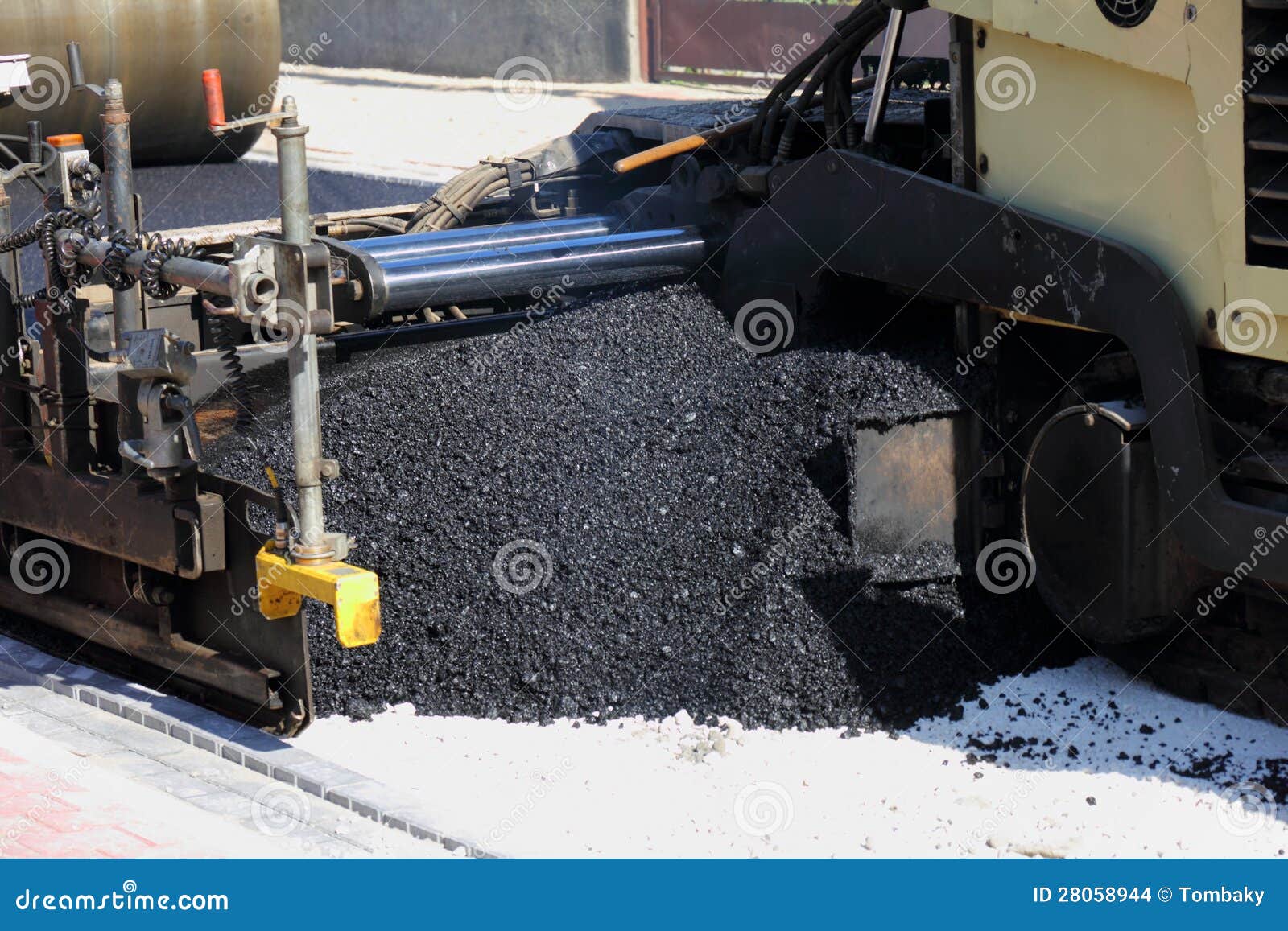 Road Machine at a Road Construction Site Stock Photo - Image of asphalt ...